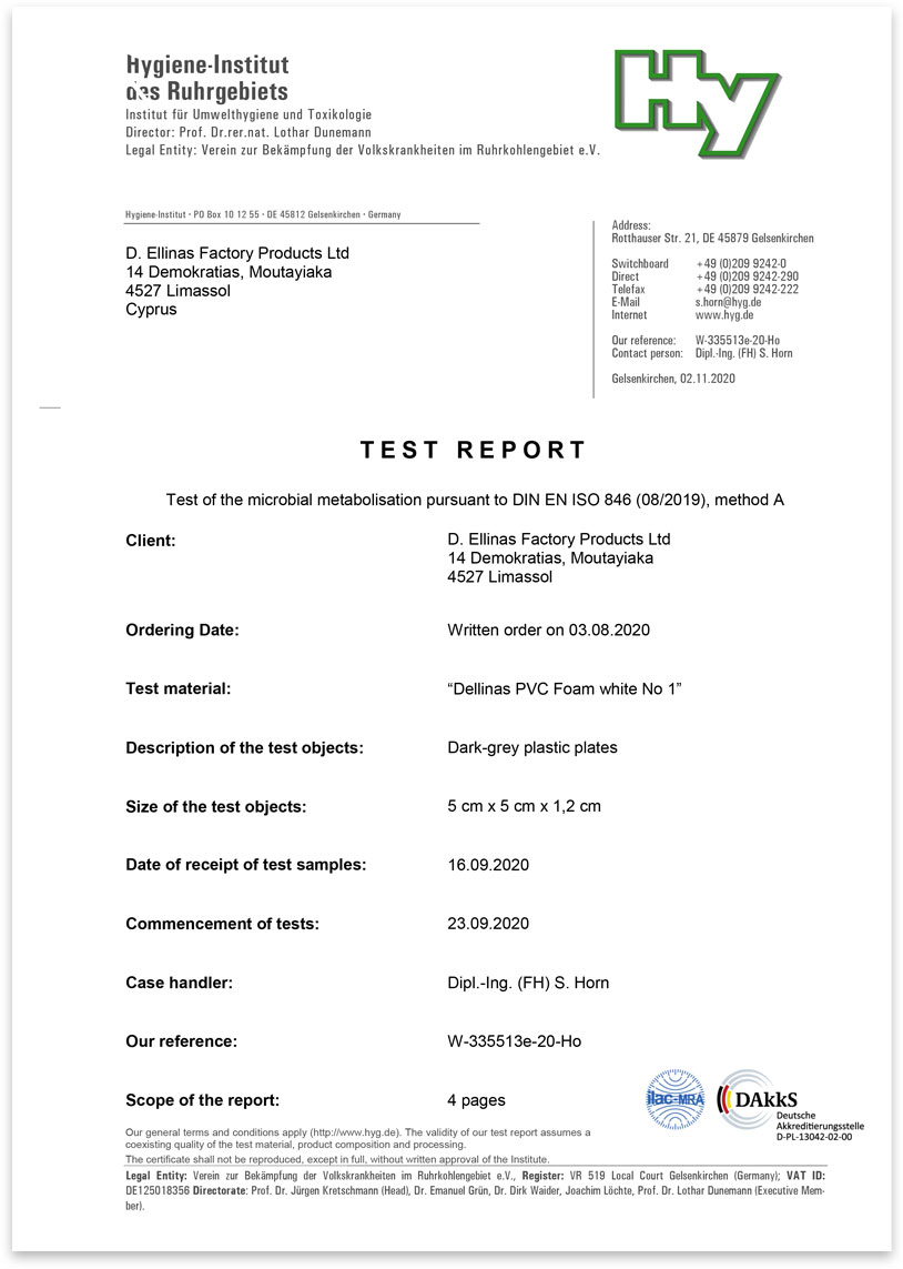Hygiene Test Report – Sovatop